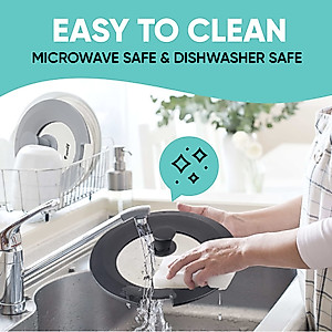 Universal Lid for Pots and Pans, Silicone Lids for Pots and Pans, Pan Lids, [Pack of 2], Frying Pan Cover- Replacement Lids Fits 7-12 inch, Black & Gray.