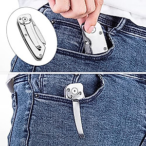 Utility Knife Box Cutter Knife 2 Pack Stainless Steel Folding Knife with Extra 10 Piece High-Strength Razor Blades