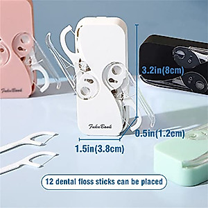 Portable Floss Dispenser, with A Box of Dental Floss,Dispenser Automatic Dental Floss Picks Cases for Teeth Cleaning,Floss Dispenser Refillable(4 Color with A Box of Dental Floss)