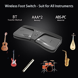 Wireless Page Turner Pedal For Music Support iOS Android Phone Tablets Foot Switch Pedal Control