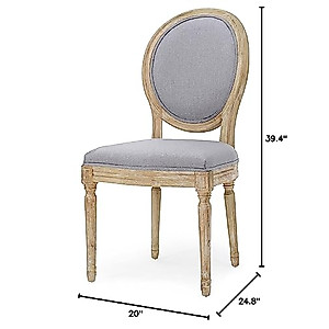 Christopher Knight Home Phinnaeus Fabric Dining Chairs, 2-Pcs Set, Light Grey