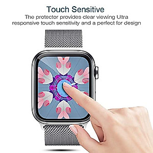 LK [6 Pack] Screen Protector for Apple Watch 40mm SE/Series 4/5/6 and Apple Watch 38mm Series 3/2/1- Bubble-Free Scratch-resistant iWatch 38mm/40mm Flexible TPU Clear Film (UF-001)