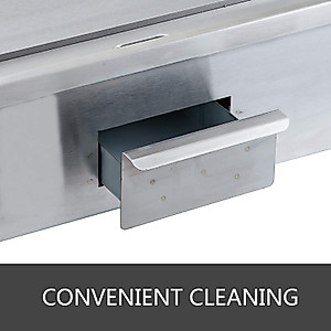 VBENLEM 22" Commercial Electric Griddle,Electric Countertop Flat Top Griddle 110V 1600W,Non-Stick Restaurant Teppanyaki Stainless Steel Grill,Adjustable Temperature Control 122°F-572°F.