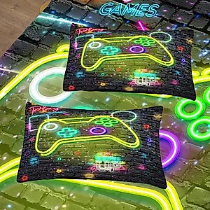 NINENINE Gamer Bedding Sets Twin Comforter Sets for Boys 5PCS,Twin Bedding Sets for Boys,Kids Comforter Sets Boys(1Comforter, 1Flat Sheet, 1Fitted Sheet, 2Pillowcases)