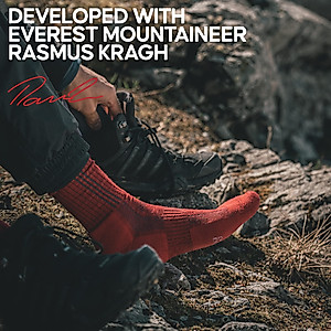 DANISH ENURANCE Premium Outdoor Hiking Socks, Merino Wool, Men & Women, 2 Pack, Multicolor (1 x navy, 1 x grey), US Women 11-13 // US Men 9.5-12.5