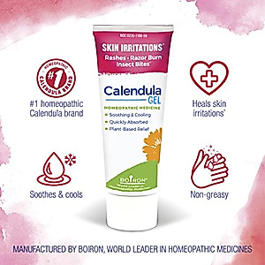 Boiron Calendula Gel for Relief from Rashes, Razor Burn, Insect Bites, or Sunburns - Non-Greasy and Fragrance-Free - 1.5 oz