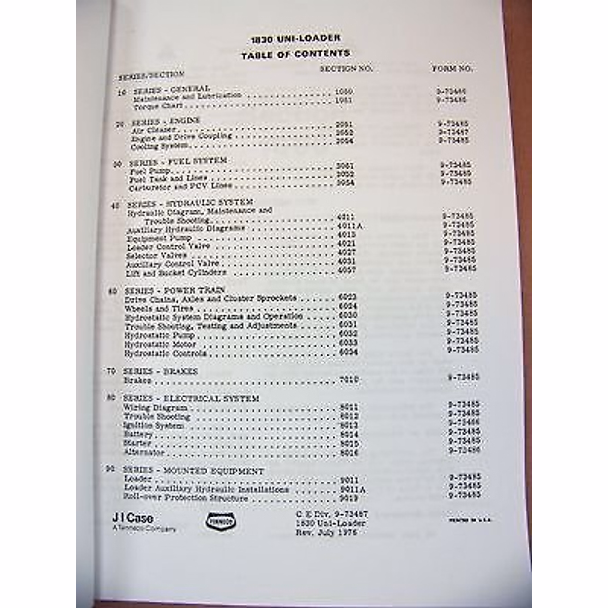 Case 1830 Skid Steer Uni-Loader Shop Manual Service Technical Repair New Print