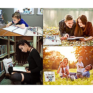 Canvas Tote Bag Zipper with Pockets Gift for Book Lover Women Kids School Work Travel Shopping Cotton Christmas Gift (School)