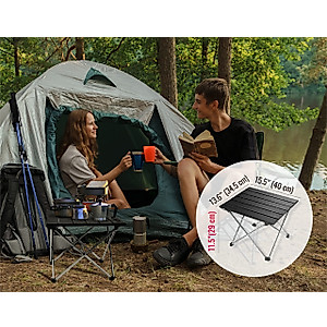 TREKOLOGY Small Camping Table Beach Table Camping Side Table That Fold Up Lightweight, Tent Table Folding Camp Table, Fold Up Camping Tables Small Folding Table Portable Outdoor