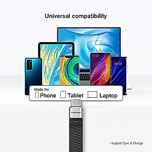 LamToon Short USB C to USB C Cable, USB 3.2 Gen 2 Type C Cable 10Gbps Data Transfer 100W PD Fast Charge Cable FPC Design, 4K@60Hz Video Output, Thunderbolt 3 Compatible for MacBook Pro, iPad Pro