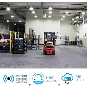 LEDMyplace UFO LED High Bay Light, 240W/220W/200W Adjustable, UFO Led Shop Lights, 36,000LM 4000K Cool White 0-10V Dimmable, 120-277V, Commercial Bay Lighting for Warehouse Factory Barn, Pack of 10