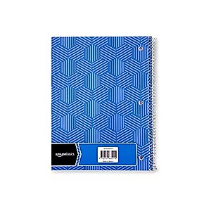 Amazon Basics College Ruled Wirebound Spiral Notebook, 70 Sheet - 5-Pack, Assorted Sunburst Pattern Colors