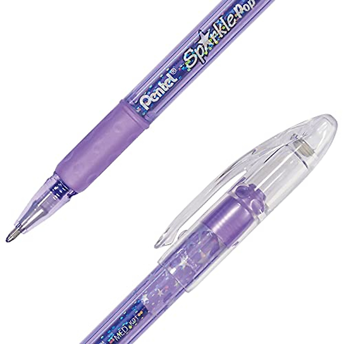 Pentel Sparkle Pop Metallic Gel Pen, (1.0mm) Bold Line, Violet/Blue Ink - K91-DV