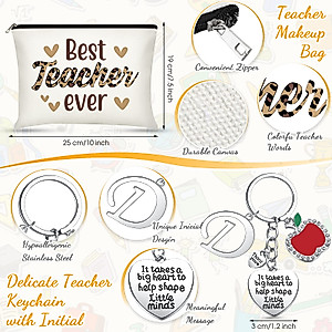 Gerrii 3 Pcs Teacher Appreciation Gifts in Bulk for Women Stocking Stuffers Gifts Tumbler Keychain Makeup Bag Set(A)