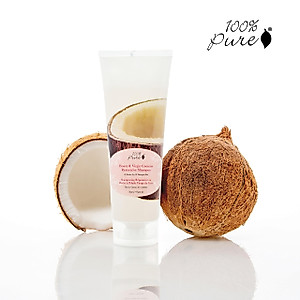 100% PURE Honey & Virgin Coconut Restorative Shampoo & Cleansing Detox Helps Restore Damaged Hair, Replenish Moisture & Body Healthy Hair Growth for Women & Men - Sulfate Free - 8 Fl Oz