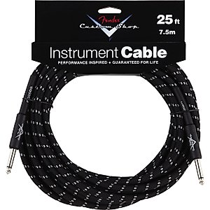 Fender Custom Shop Performance Series Cable (Straight-Straight Angle) for electric guitar, bass guitar, electric mandolin, pro audio