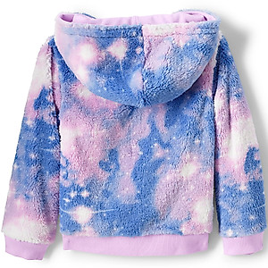 Lands' End Pattern Sherpa Lined Hoodie Lilac Thistle Galaxy Tie Dye Kids XX-Large 525169