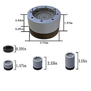 8 PCS Shock and Noise Cancelling Washing Machine Support, Anti Vibration Pads with Tank Tread Grip, Washer and Dryer Pedestals Fit All Machines