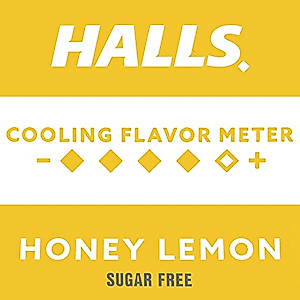 HALLS Relief Honey Lemon Sugar Free Cough Drops, 12 Packs of 25 Drops (300 Total Drops)