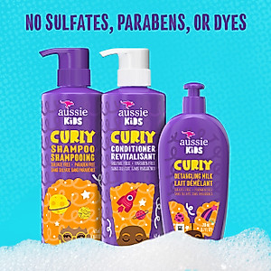 Aussie Kids Shampoo, Conditioner, and Leave-in Conditioner Bundle for Curly Hair, Sulfate and Paraben Free
