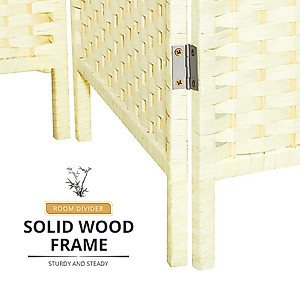 JOSTYLE Room Divider 6ft. Tall Extra Wide Privacy Screen, Folding Privacy Screens with Diamond Double-Weave Room dividers and Freestanding Room Dividers Privacy Screens(Brown, 6-Panel)