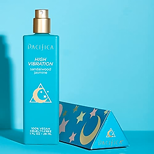 Pacifica Beauty Natural Origins High Vibration Spray Perfume, Clean Fragrance, 100% Raw Materials, Smells like Sandalwood and Jasmine, Woody Notes, Vegan + Cruelty Free