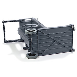 Carlisle FoodService Products Plastic Short Platform Janitorial Cart, 300 lbs Capacity, 45" x 19" x 39", Gray