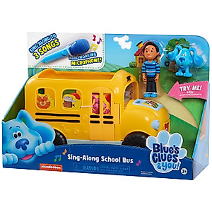 Blue's Clues & You! Sing-Along School Bus with Josh and Blue Figures, Includes Microphone and Plays 3 Songs, Kids Toys for Ages 3 Up by Just Play