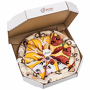 PIZZA SOCKS BOX 4 pairs MIX HawaiiCapriciosaPepperoni Cotton Socks L Made In EU