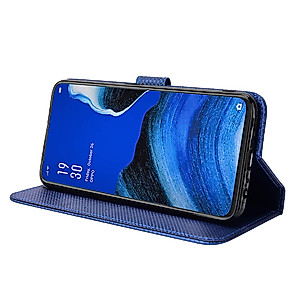 Elubugod Case for Oppo Reno2 Z Leather Case Cover,Case for Oppo Reno2 F Leather Case Cover,Case for Oppo Reno 2Z CPH1945 CPH1951 PCKM80 / Reno 2F CPH1989 Case PU Leather flip Cover Blue