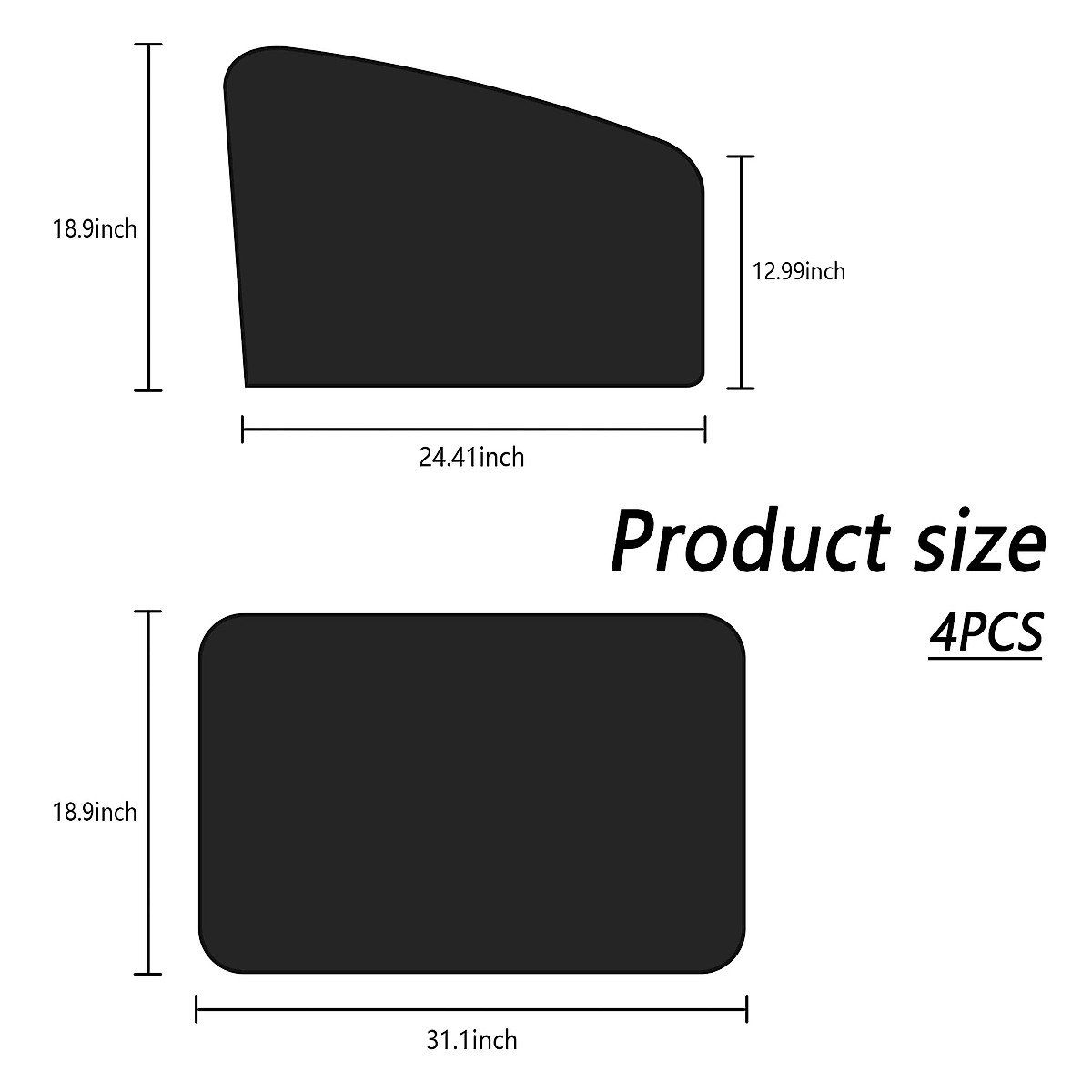 4Pack Car Window Shades with Magnets,Strong-Light Blocking&UV Protection Car Privacy Shades,Universal Essential Interior Accessories for Window Baby,Auto Camping and Napping Curtains