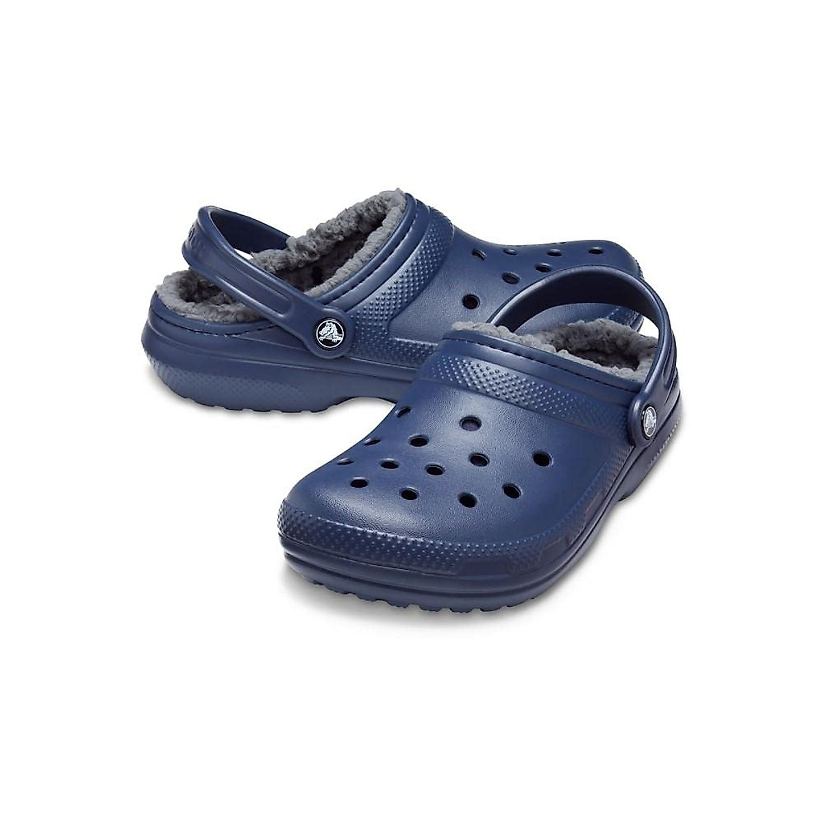 Crocs Unisex-Adult Classic Lined Clog, Navy/Charcoal, 13 Women/11 Men