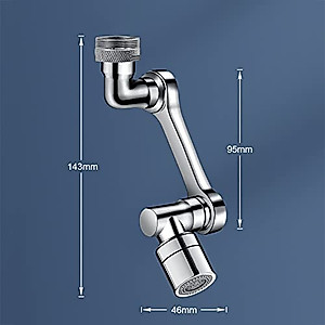 Faucet Extender for Bathroom Sink Universal,1080 Faucet Extender Brass,Splash Filter Faucet Extender,2 Water Outlet Modes,Faucet Attachment for Bathroom Sink
