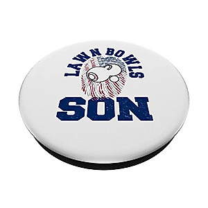 American Flag Fingerprint Patriotic Sports Lawn Bowls Son PopSockets Swappable PopGrip