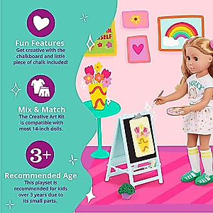 Glitter Girls by Battat – Creative Art Kit Chalkboard Easel Accessory Set – 14-inch Doll Clothes and Accessories for Girls Age 3 and Up – Children’s Toys, 14 inches , Black