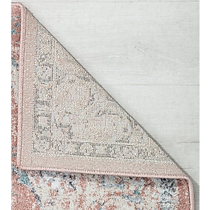 Rugs America Harper HY50B Pink Amaranth Transitional Vintage Non-Shedding Living Room Bedroom Nursery Dining Home Office Area Rug, 4'0"x6'0" Oval
