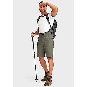 Viodia Men's Hiking Cargo Shorts with 6 Pockets Quick Dry Lightweight Stretch Shorts for Men Outdoor Fishing Golf Shorts