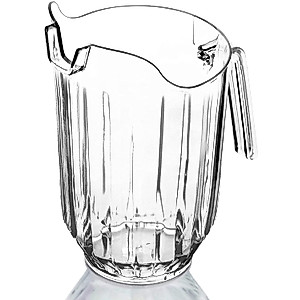 DecorRack 6 Polycarbonate Plastic Pitcher Beverage Dispenser with Pour Spout Shatterproof Catering and Restaurant Serveware for Cold Drinks, Water, Lemonade, Beer, and Sangria, 56 Ounce (6 Pack)