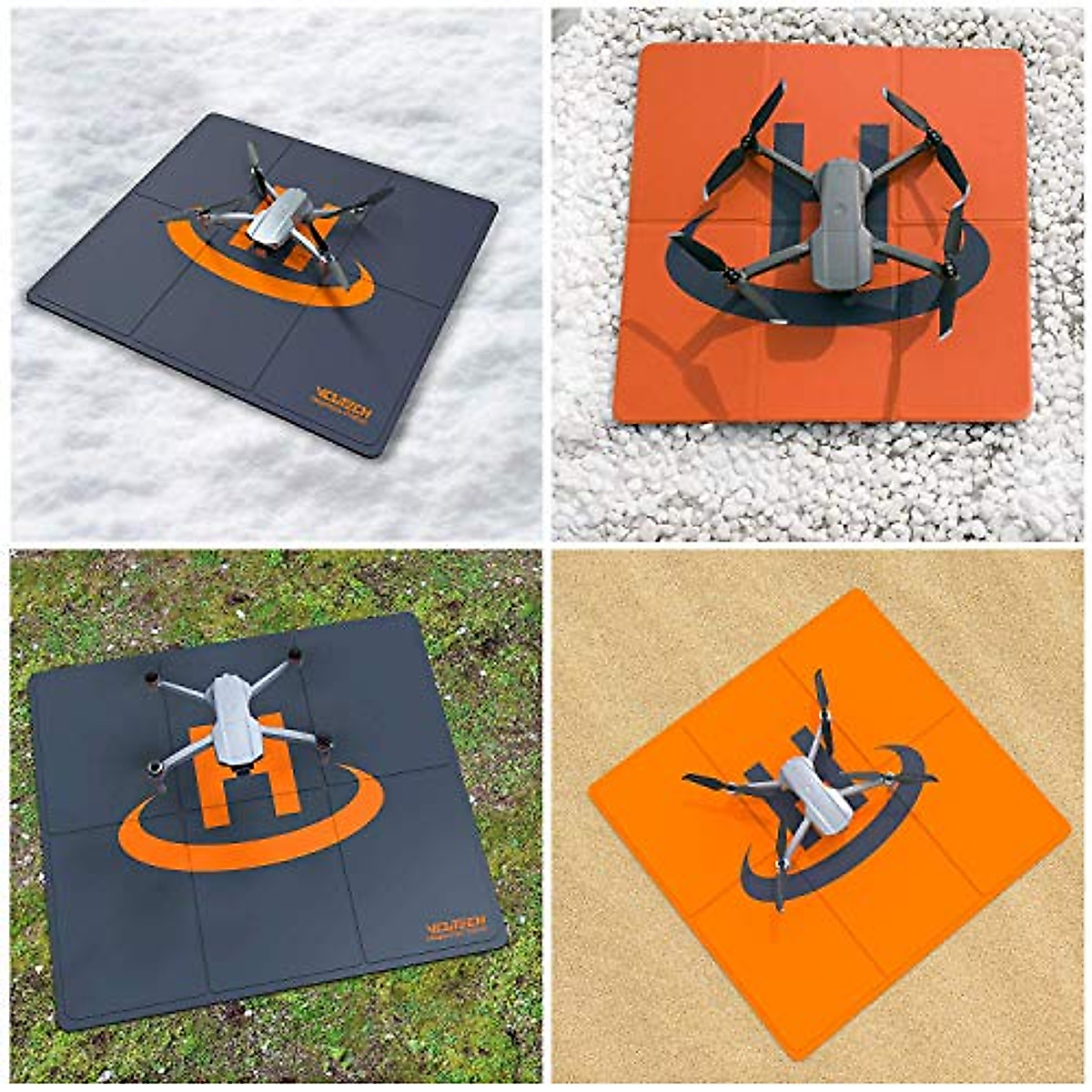 VCUTECH Drone Landing Pad Weighted 20 inch(50cm) for DJI Mini 3 Pro Accessories, Mavic 3, Mavic Air 2/2S, DJI Mini 2 Accessories, DJI FPV Drone, DJI Avata Fly More Kit Drone Accessories (Black)
