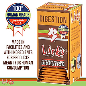 Licks Pill Free Dog Digestion - Dog Gut Health and Gas Relief - Bloating Relief and Digestion Supplement for Dogs - Dog Health Supplies - Gel Packets - 30 Use