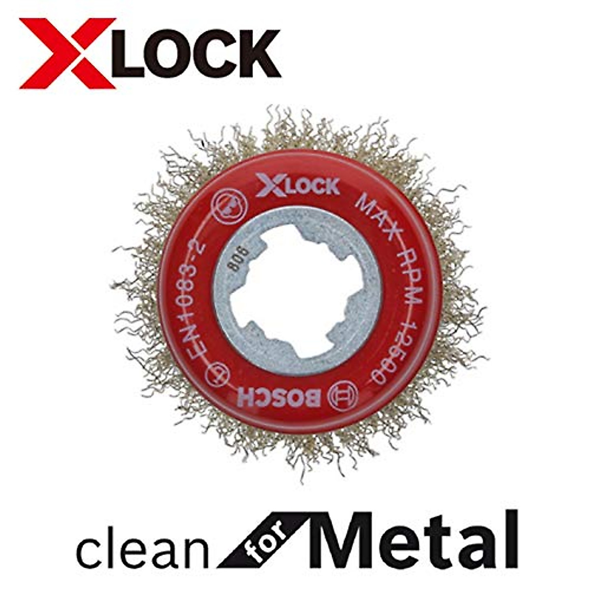 Bosch X-LOCK 2608620730 Cup Wire Brush (Cup Shape, 3.0 inches (75 mm), Brass 0.01 inches (0.3 mm), Straight, 1 Piece)