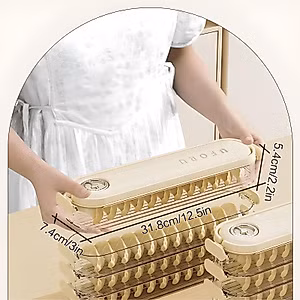 Fridge Storage Boxes With Lids, Dumpling Box Refrigerator Organizer Stackable Storage with Lids, Portable Multi Layer Quick Frozen Food Storage Container for Kitchen Fridge (transparent, 6 layer)