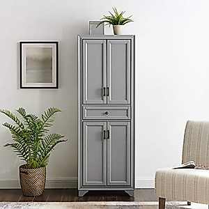 Crosley Furniture Tara Pantry, Distressed Gray