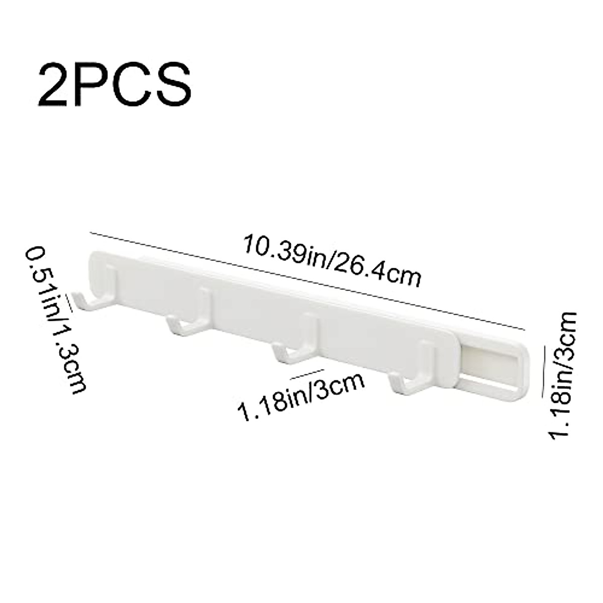 2 Pcs Wall Mounted Coat Hook Retractable Gap Self Adhesive Hook Coat Rack with 4 Hangers for Hanging Clothes Robes Towels Hats Kitchen Garage