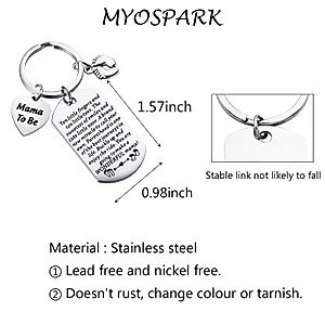 MYOSPARK Mommy To Be Gift New Mommy Keychain Baby Announcement Gift Expecting Mom Gift Parenthood Is One Of The Best Journeys (little fingers DT)