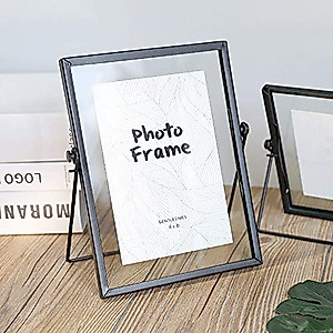 ZONYEO Set of 3 Glass Picture Frame, Collection Simple Metal Floating Frame with Glass Cover Includes 4x4, 4X 6, 5x7
