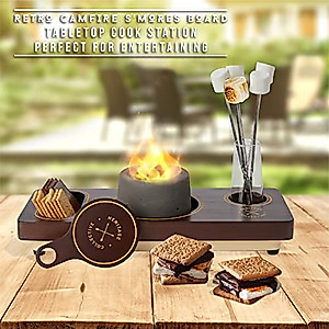 Hammer + Axe Campfire S’Mores Board, The Set Includes Board, Skewer Stand, 5 Skewers, Snuffer and Fuel Holder, 9-Piece