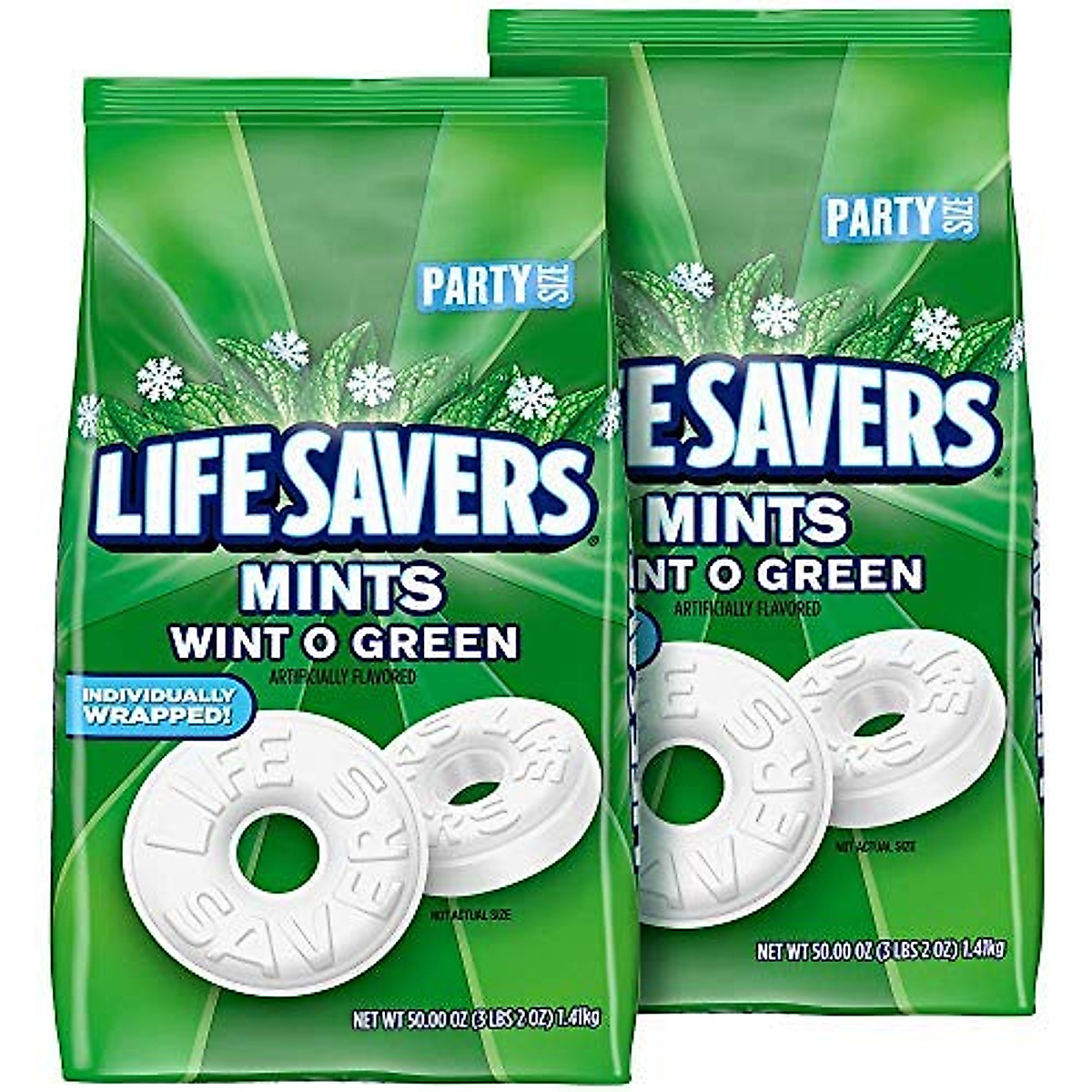 Life Savers Mints Wint-O-Green Hard Candy, 50 Oz Party Size Bag (Pack Of 2) - SET OF 2