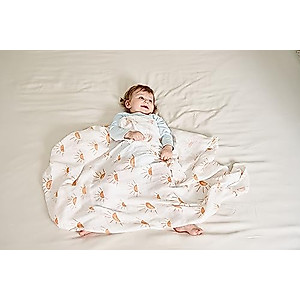 LAT 3 Pack Muslin Swaddle Blankets,Soft Bamboo Cotton Breathable Wraps for Baby,Large 43 x 59 inches,Unisex for Boys & Girls Newborn,Infant Shower and Wearable Swaddling Set(Sun Flowers)