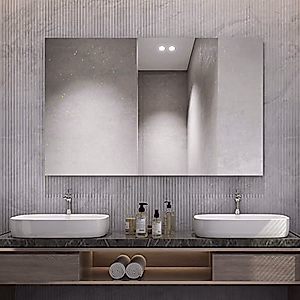 Mirrorons Frameless Mirror, Wall Mirror 47" x 30", Modern Rectangle Bathroom Mirrors for Wall with Polished Edge, Hangs Horizontally or Vertically. Entryways, Bathroom.
